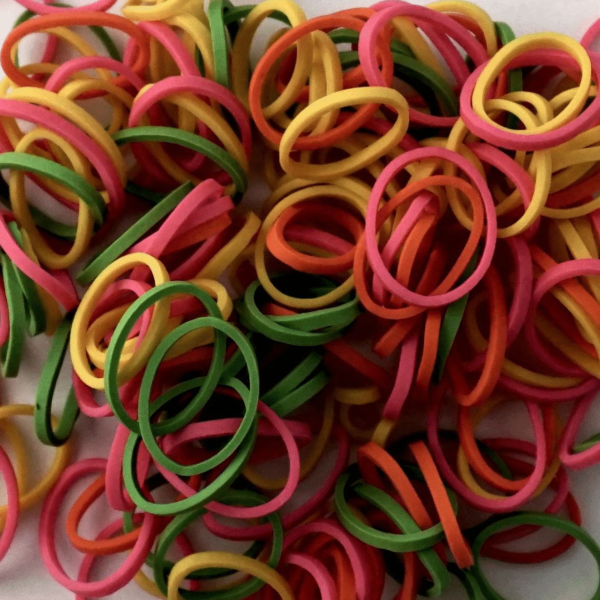 250, Bright Mix, Standard Size, Rubber Bands for Pony Tails and Braids ...