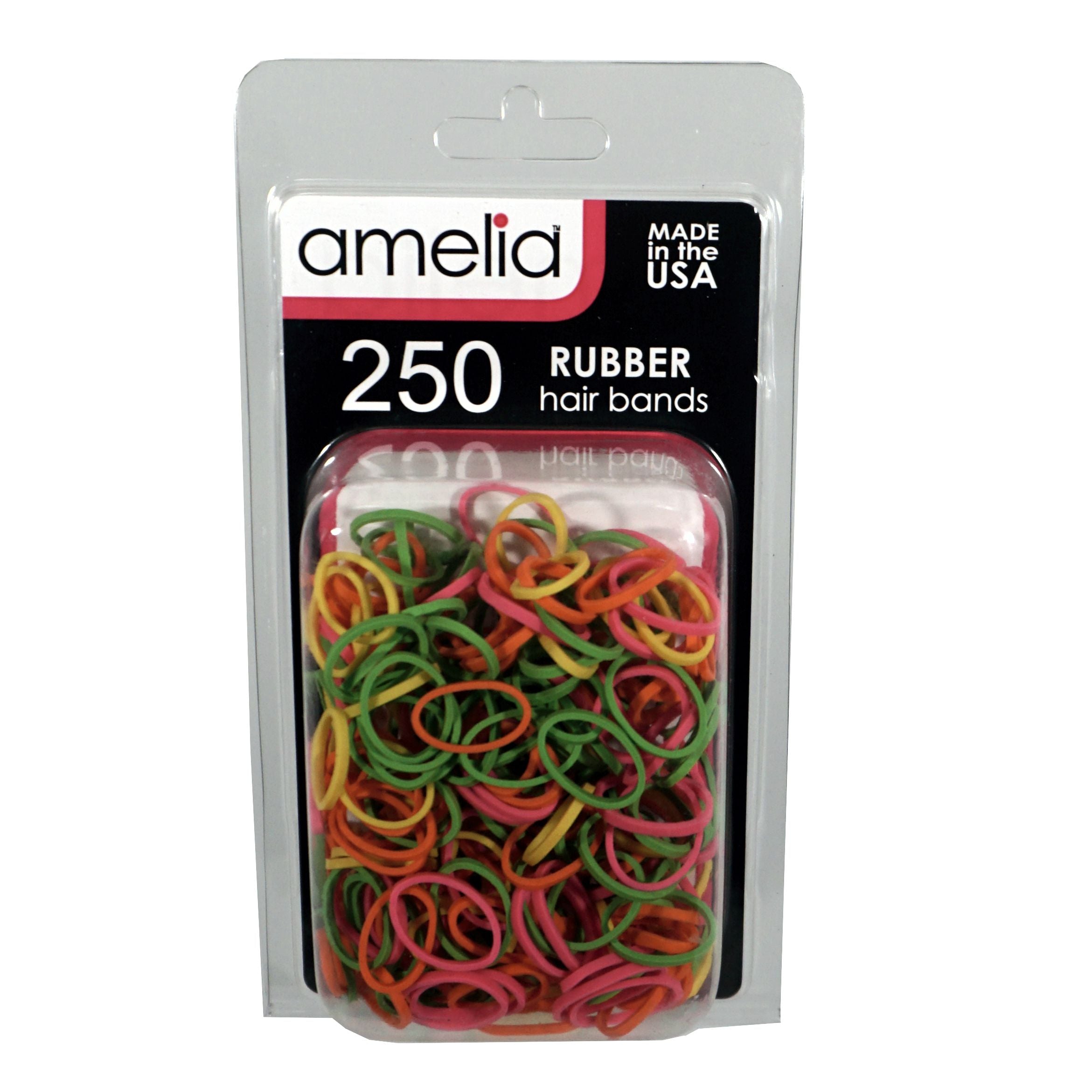 250, Bright Mix, Standard Size, Rubber Bands for Pony Tails and Braids ...